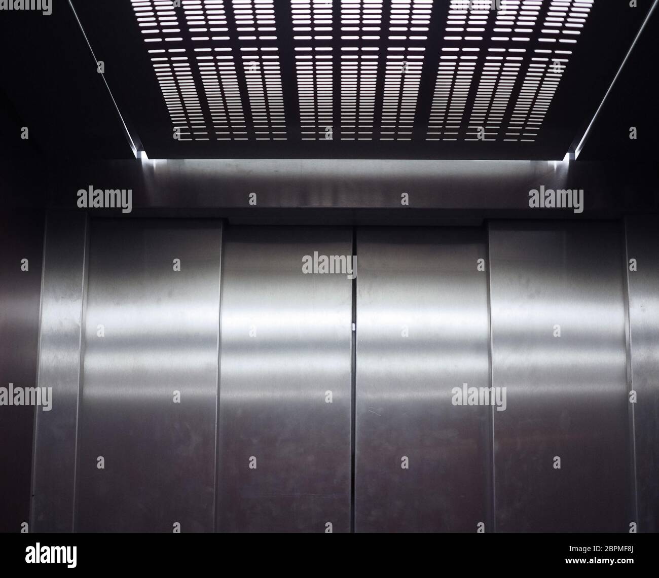 empty steel metal lift or elevator interior Stock Photo - Alamy