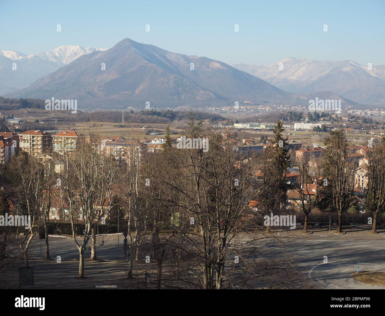 Mount Musine mountain in The Graian Alps Seen From Rivoli, Italy Stock ...