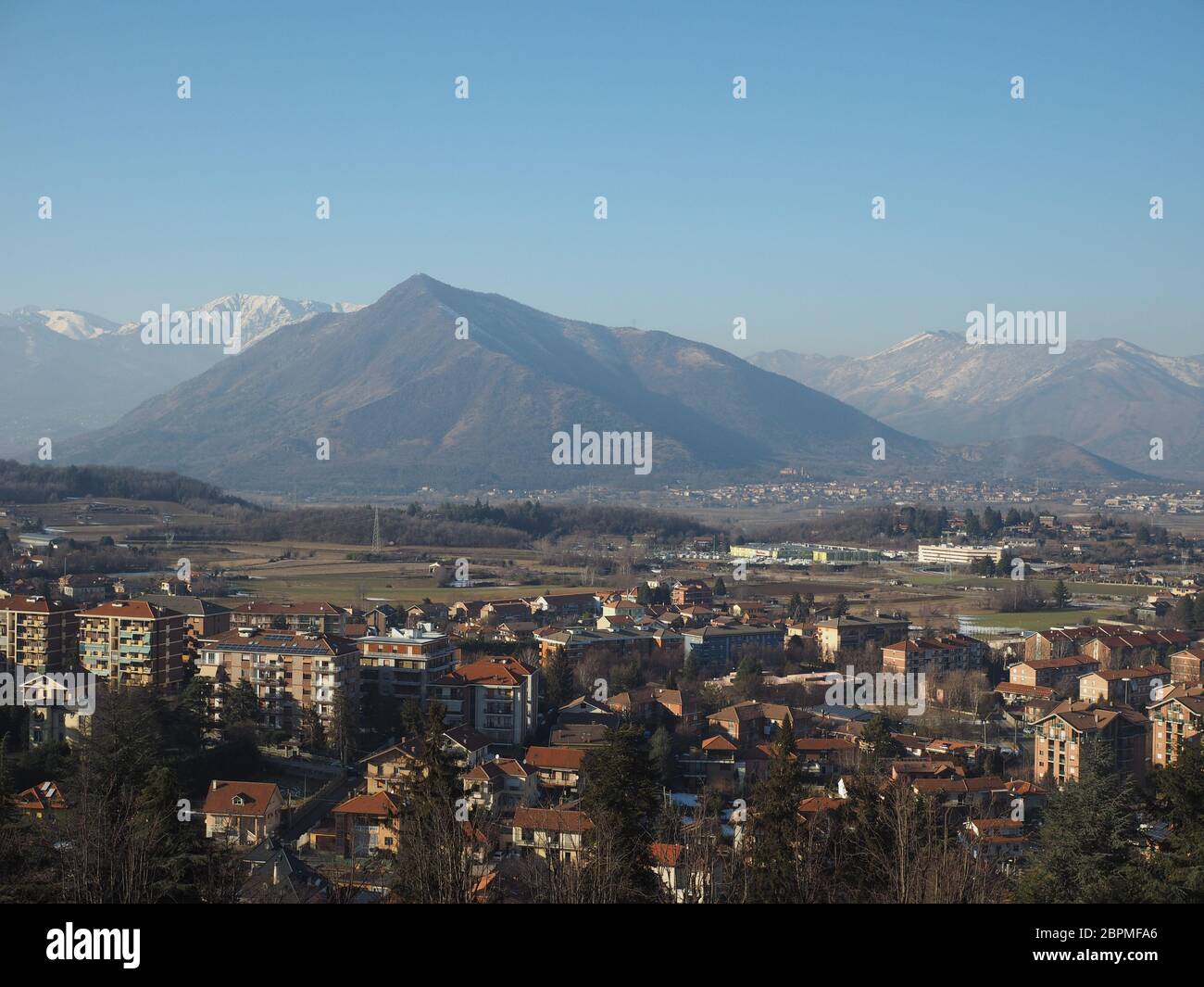 Mount Musine mountain in The Graian Alps Seen From Rivoli, Italy Stock ...