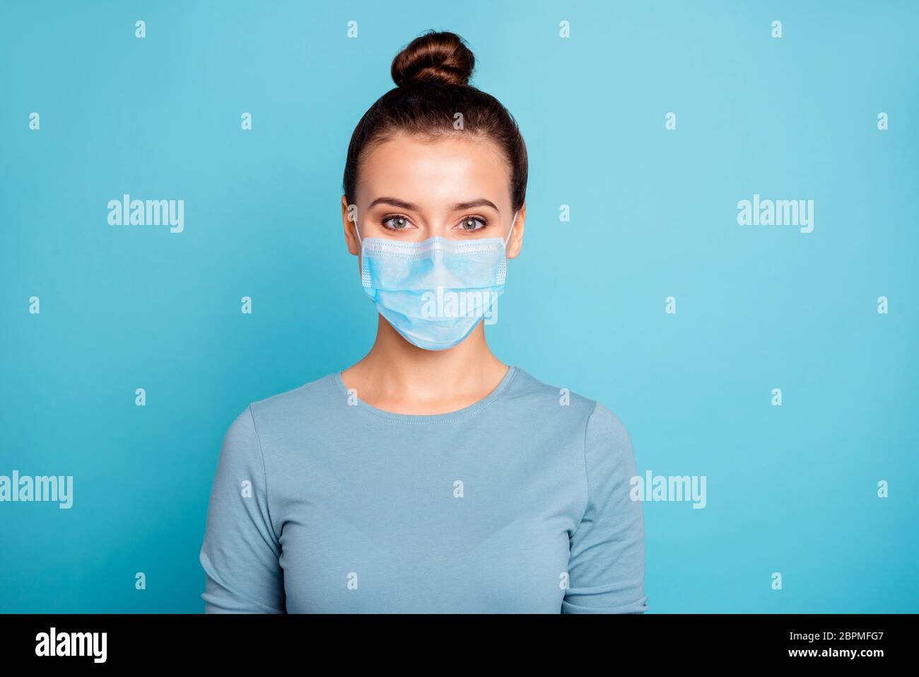 Close up photo of friendly optimistic lady glad pretty isolated dressed ...