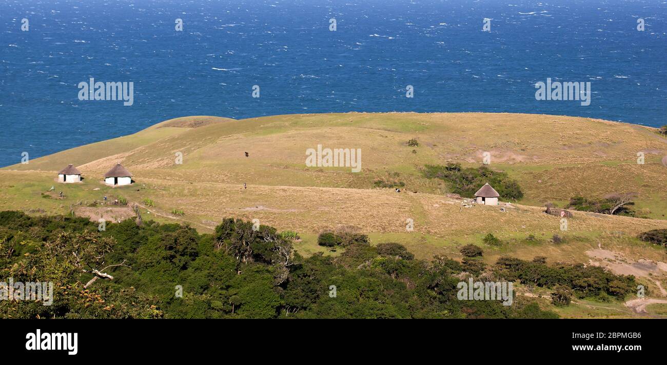 rural african landscape with huts and settlements, transkei, eastern ...