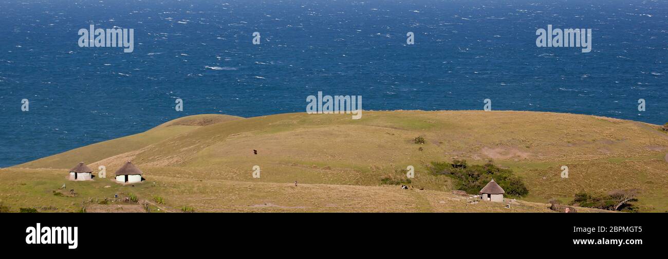 rural african landscape with huts and settlements, transkei, eastern ...