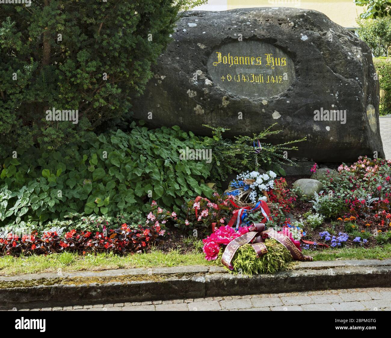 The monument in Konstanz, where the Czech church reformer Jan Hus was ...