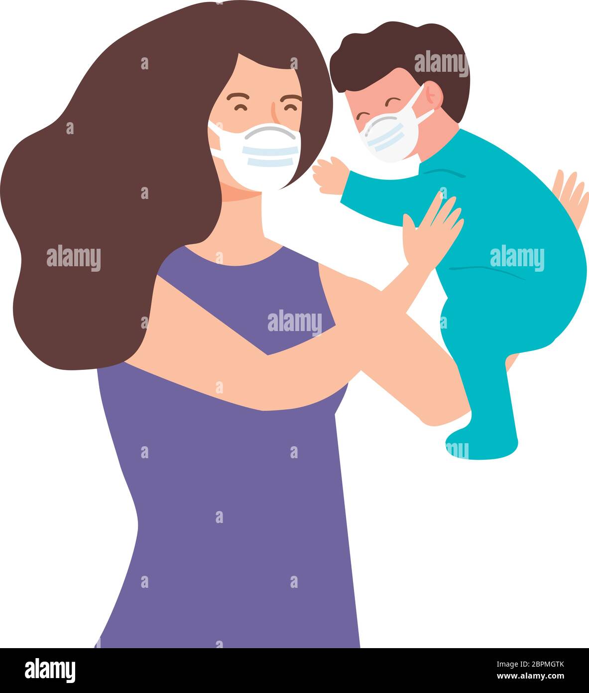 Woman carrying boy face Stock Vector Images - Alamy