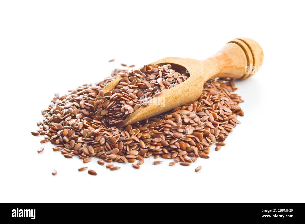 Flax seeds, linen seeds or linseeds in scoop isolated on white background Stock Photo - Alamy