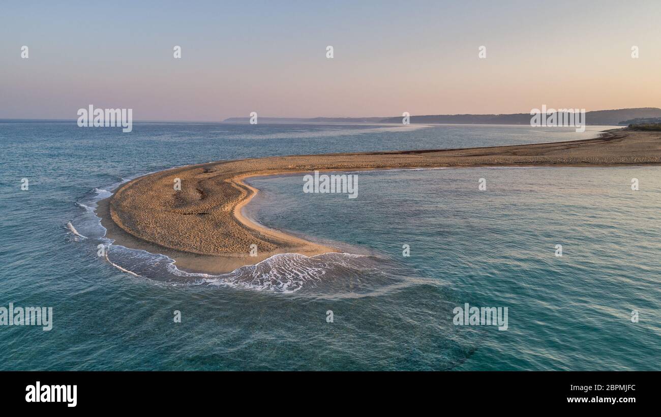 beach at Possidi Cape on the Kasandra Peninsula. Greece. Aerial view ...