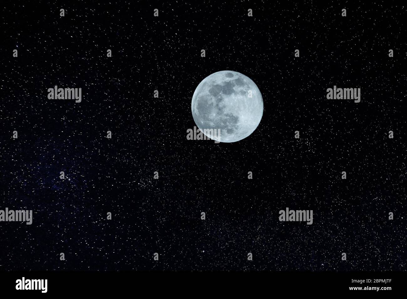 Full Moon With Star Field, space at clear night Stock Photo - Alamy