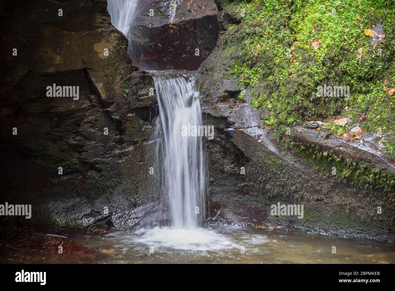 Waterfall at St Nectans´ Glenn near Tintagel in northern Cornwall, UK ...