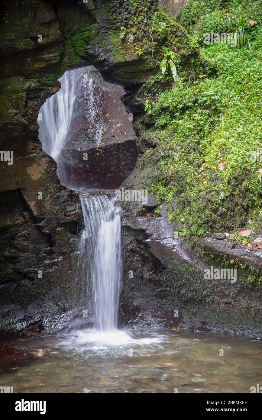 Waterfall at St Nectans´ Glenn near Tintagel in northern Cornwall, UK ...