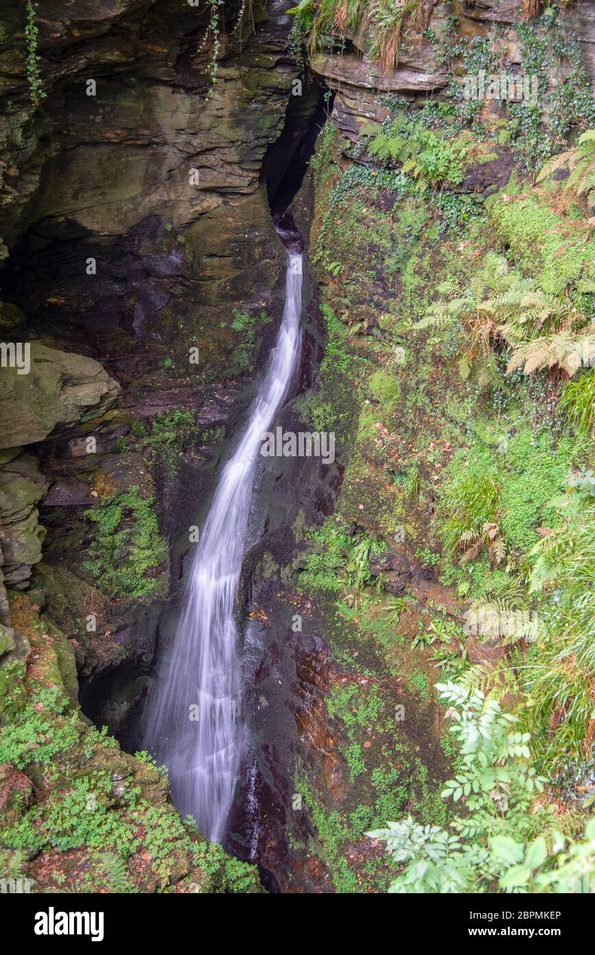 Waterfall at St Nectans´ Glenn near Tintagel in northern Cornwall, UK ...