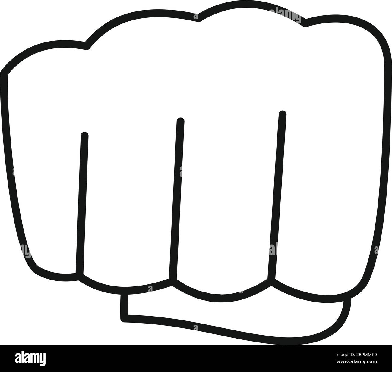 Hand fist icon. Outline hand fist vector icon for web design isolated ...