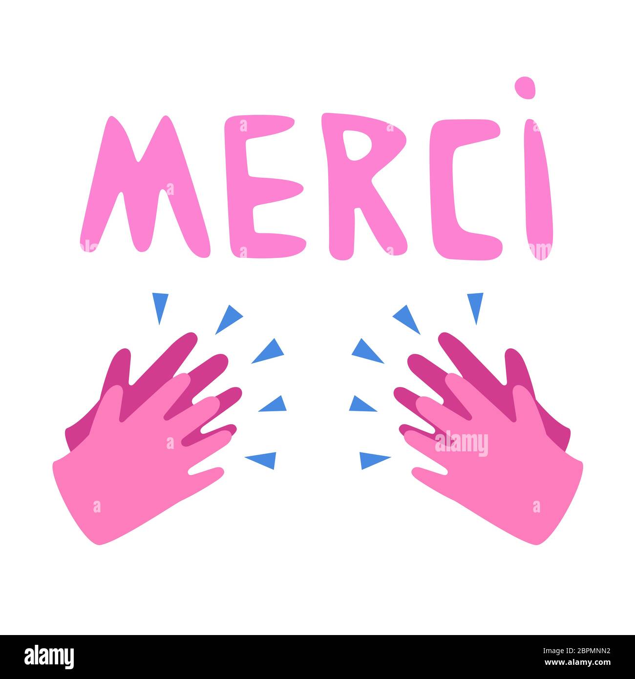 Merci with clapping hands for your help, symbol, sticker template ...