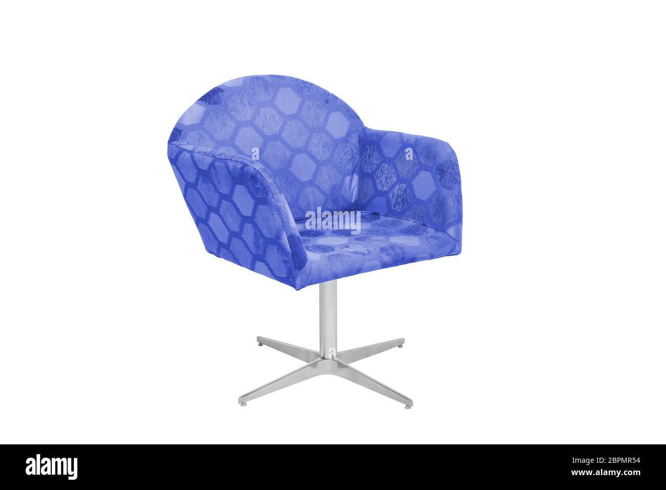 Blue and grey color armchair. Modern designer chair on white background ...