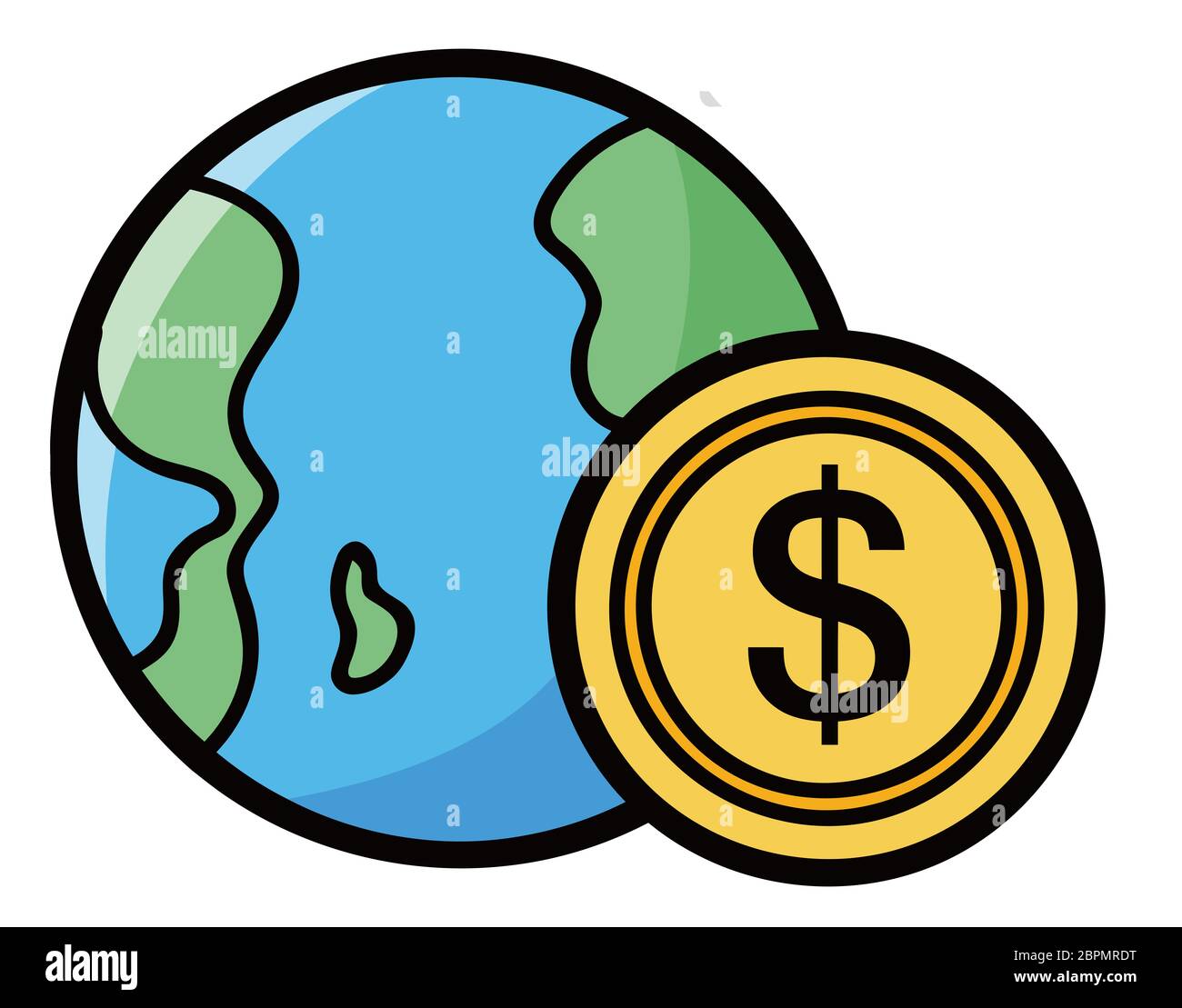 world coin economy finance commerce trade illustration Stock Photo - Alamy