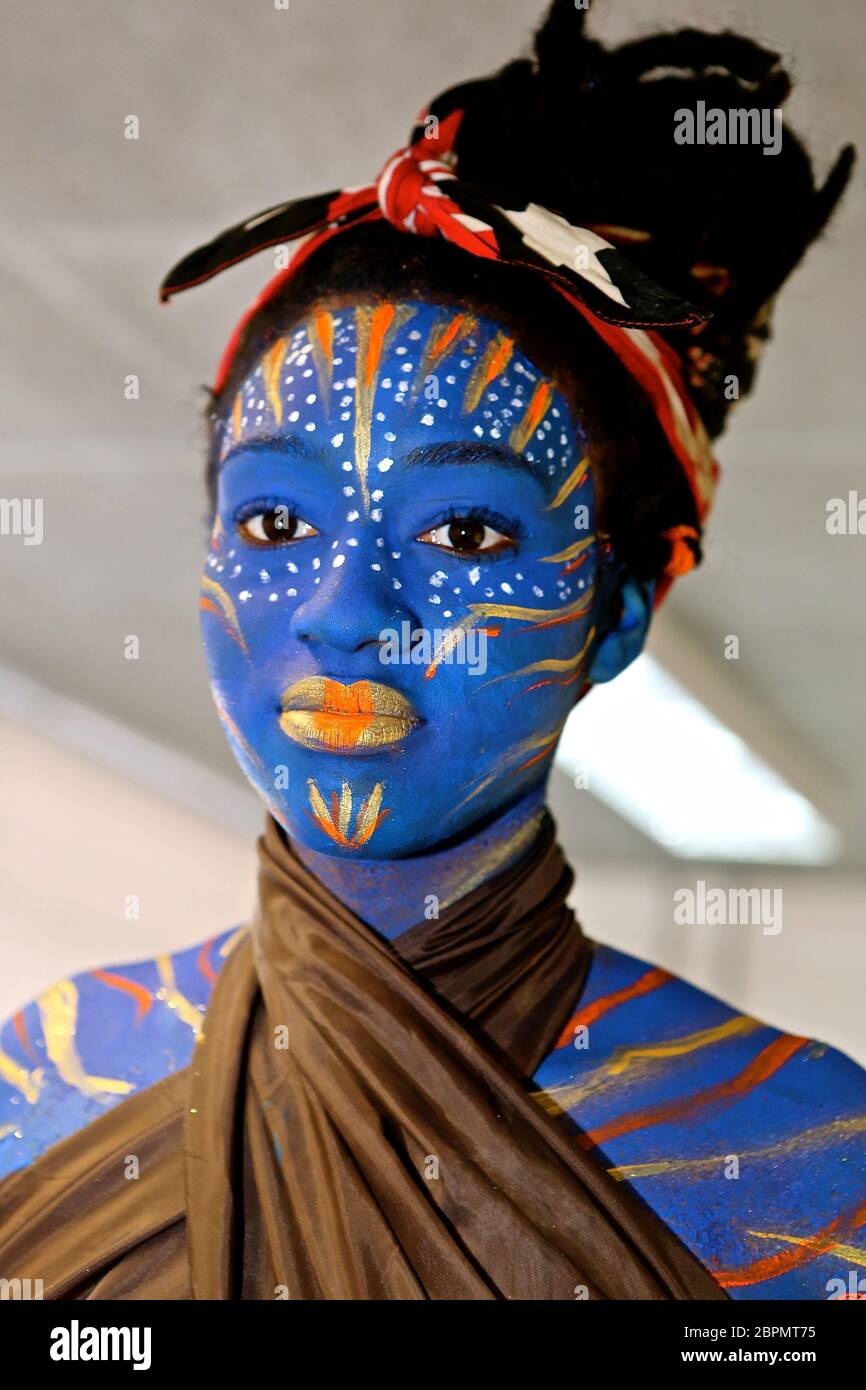 Make up and Body painting to create the Avatar characters at Kings ...