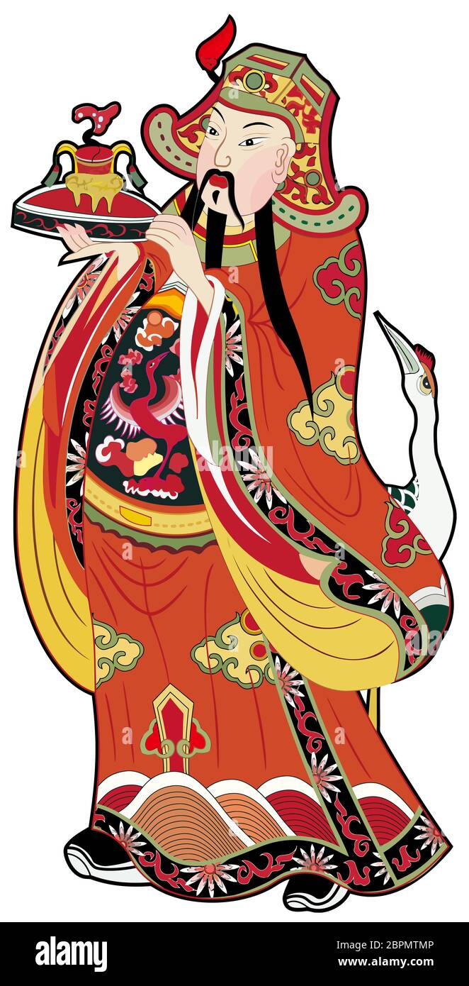 Menshen door god traditional china gate protection temple illustration ...