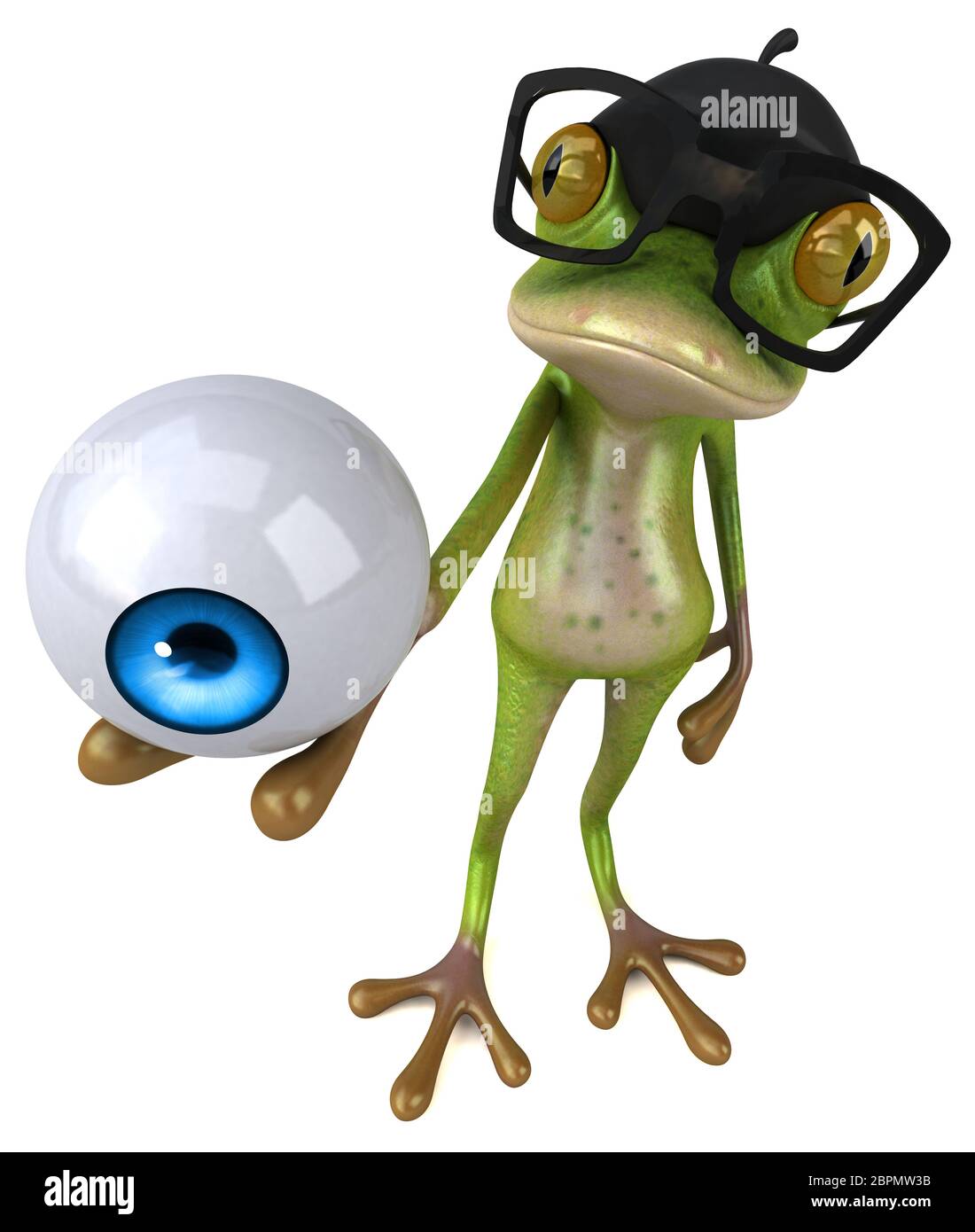 Fun french frog - 3D Illustration Stock Photo - Alamy
