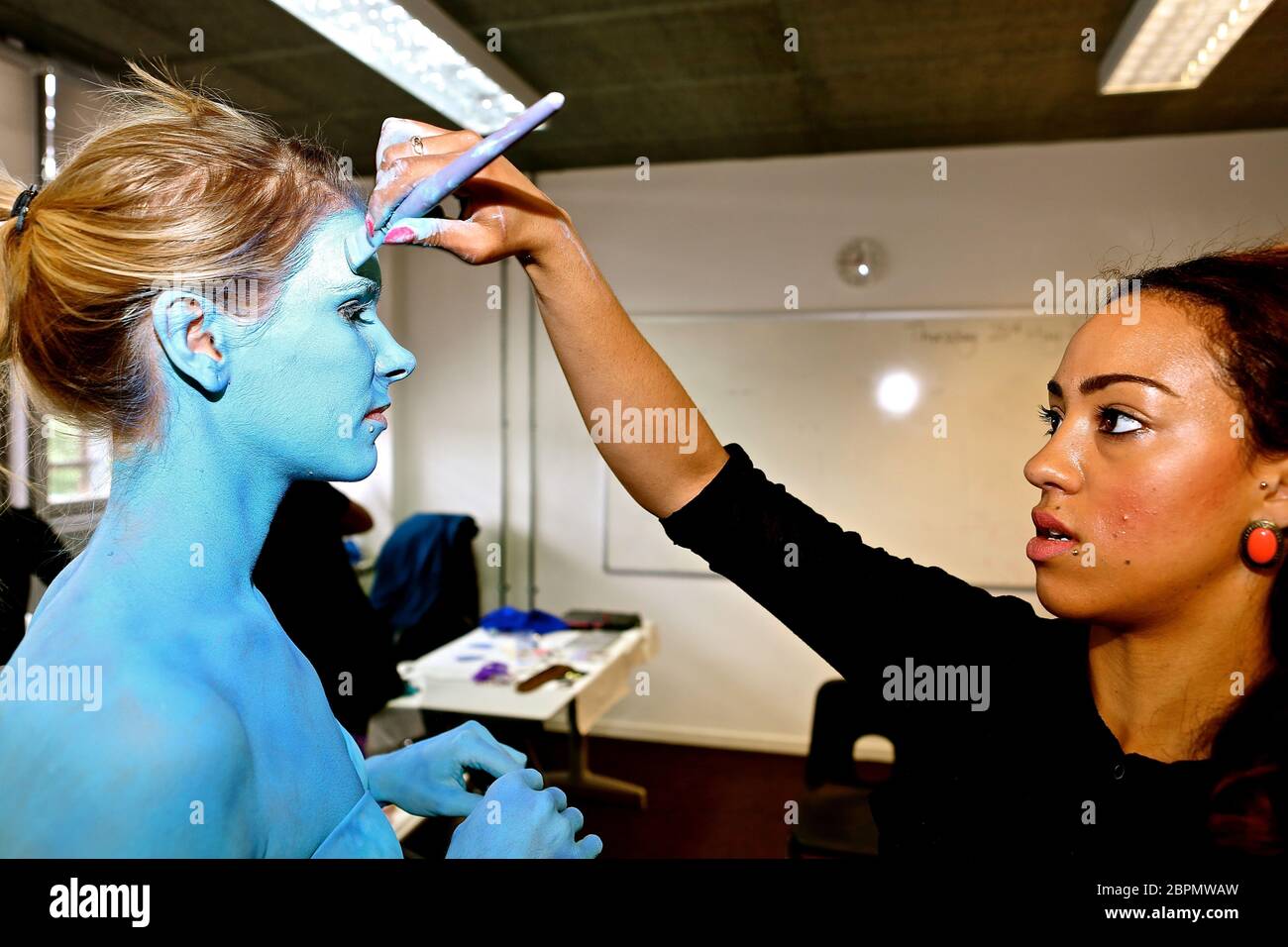 Make up and Body painting to create the Avatar characters at Kings ...