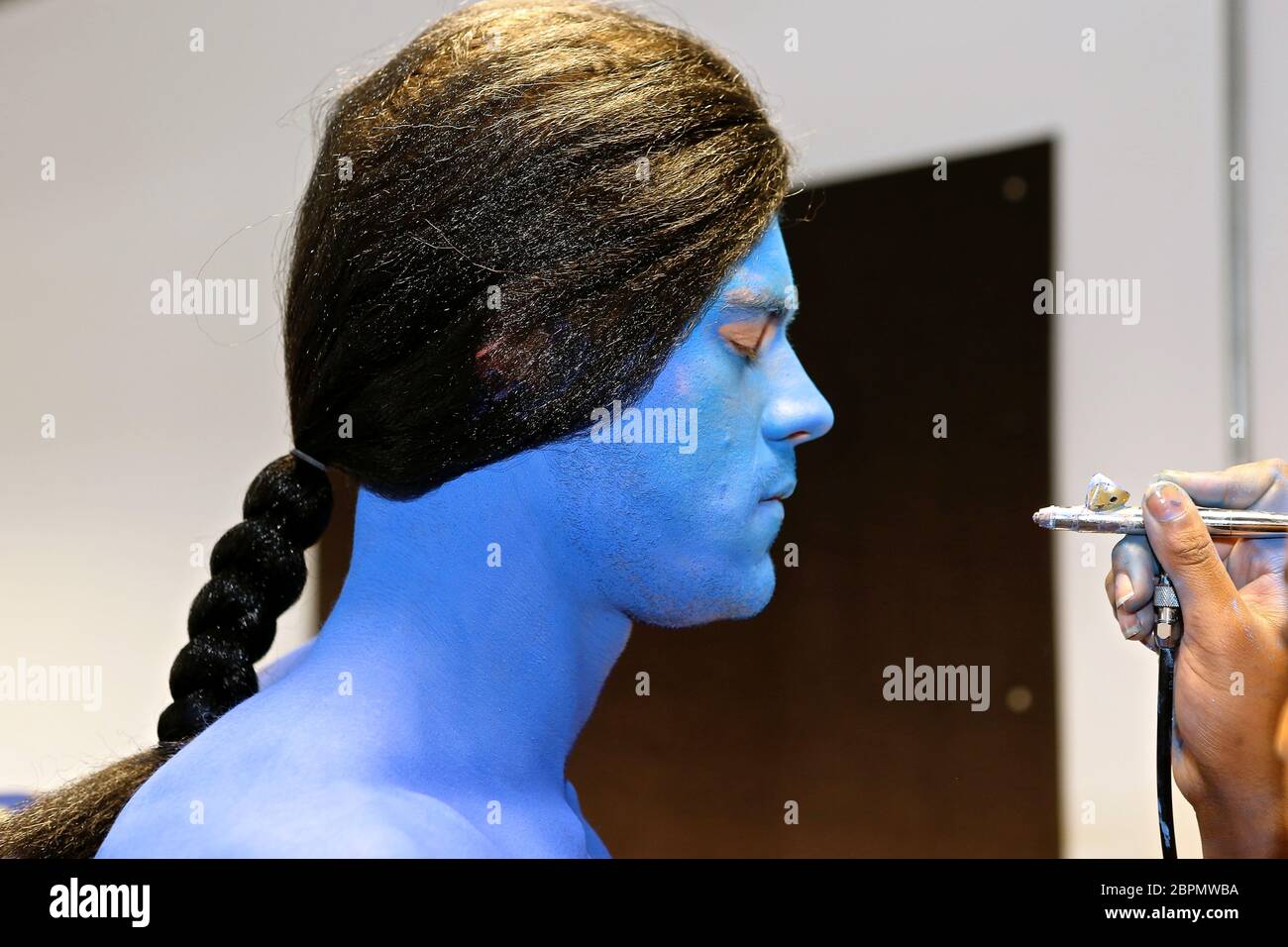 Make up and Body painting to create the Avatar characters at Kings ...
