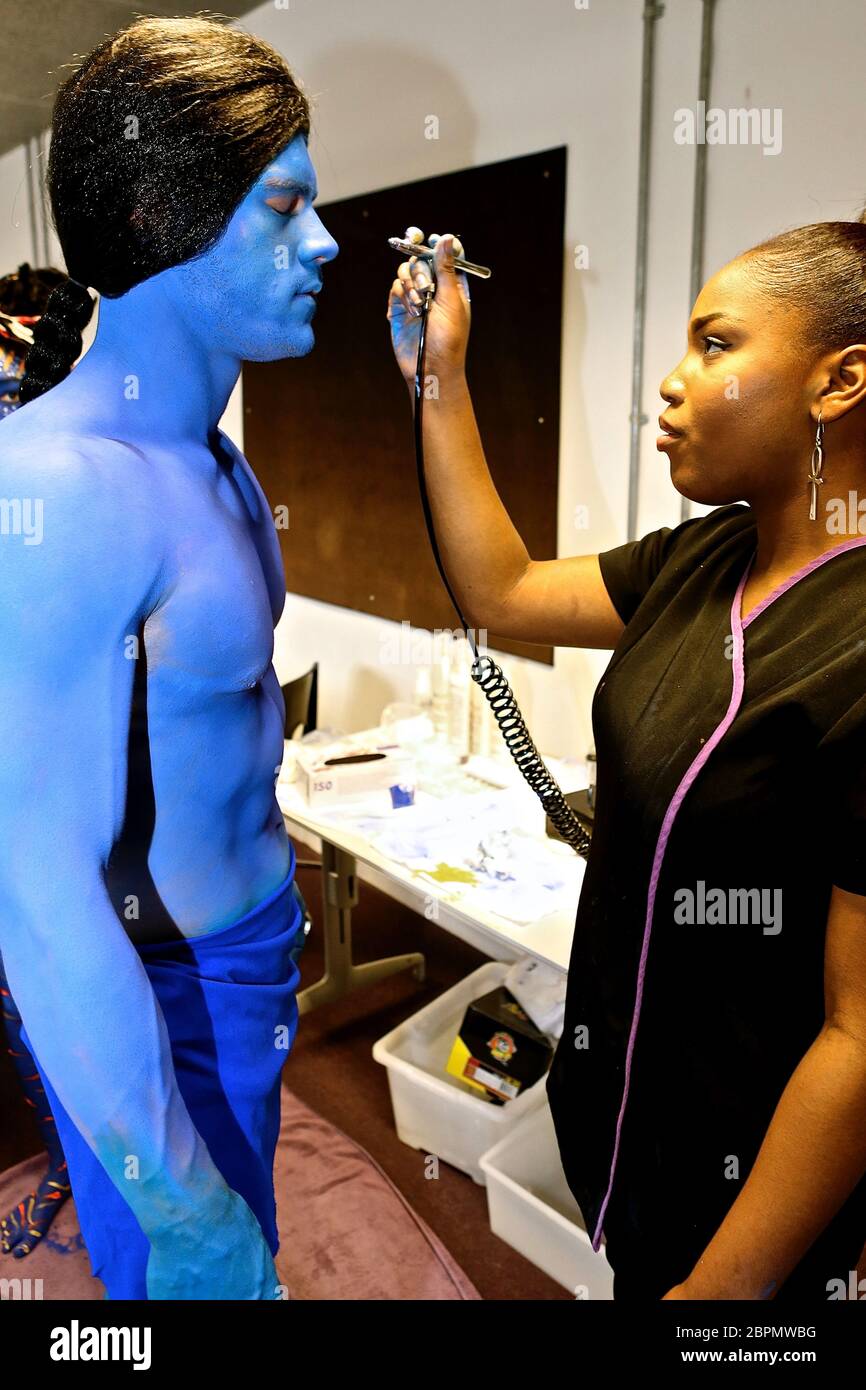 Make up and Body painting to create the Avatar characters at Kings ...