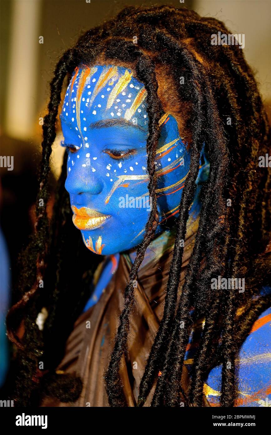Make up and Body painting to create the Avatar characters at Kings ...