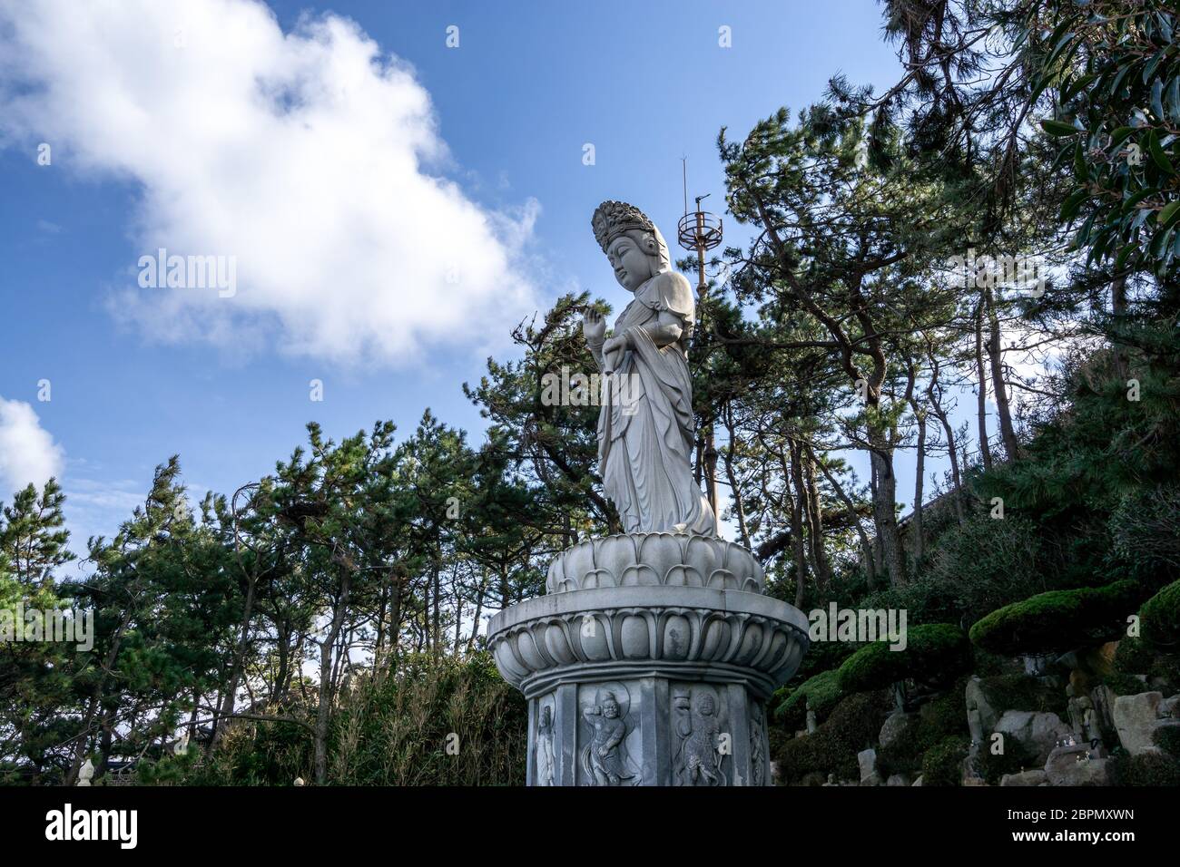 buddhist goddess of mercy statue in Haedong Yonggungsa temple in Busan ...