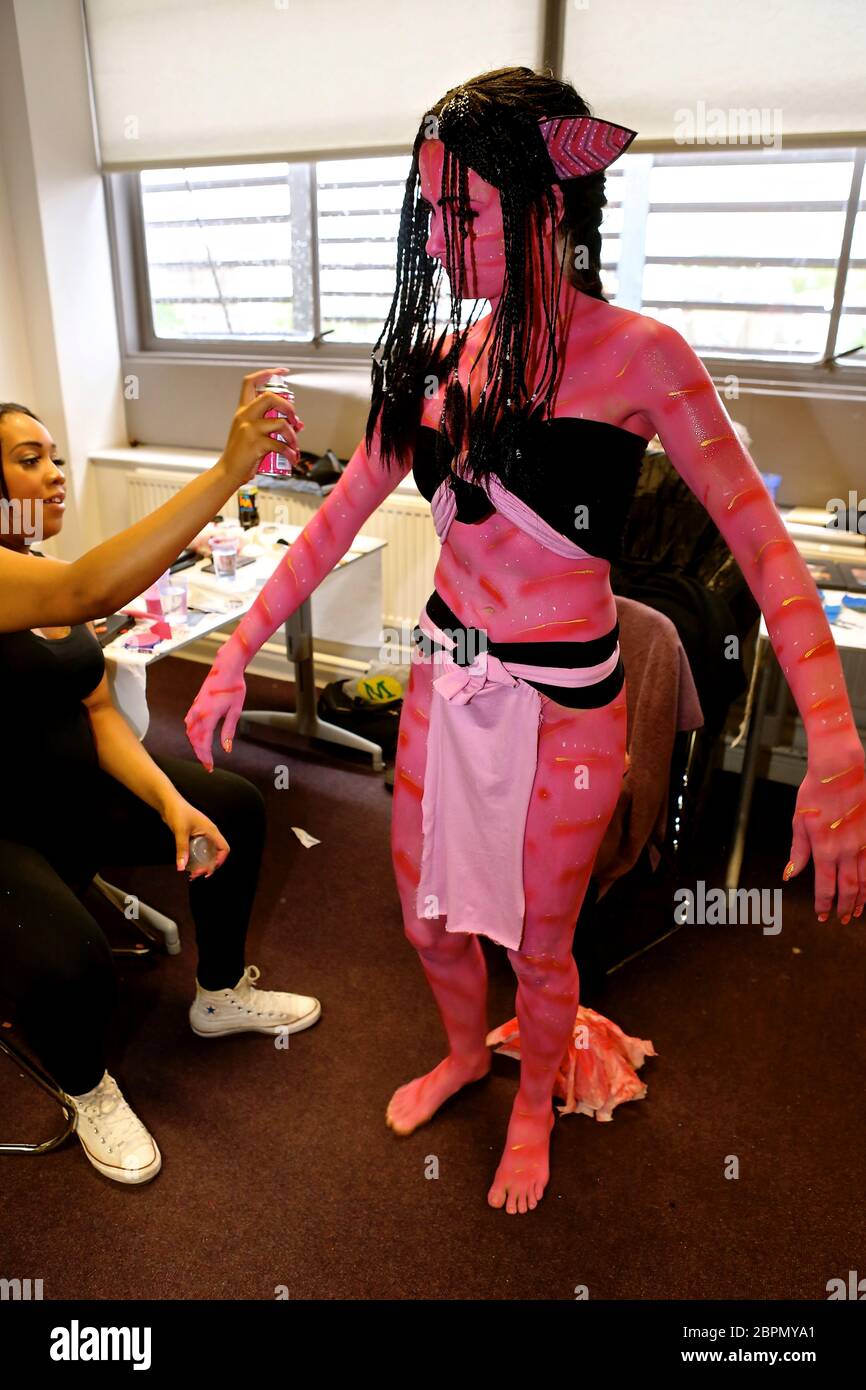 Make up and Body painting to create the Avatar characters at Kings ...