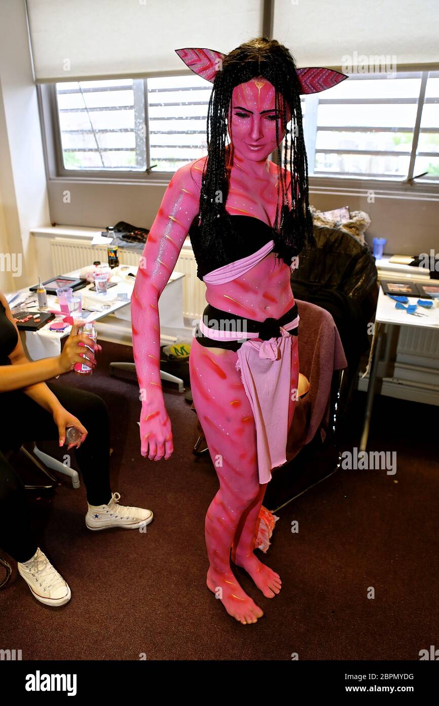 Make up and Body painting to create the Avatar characters at Kings ...