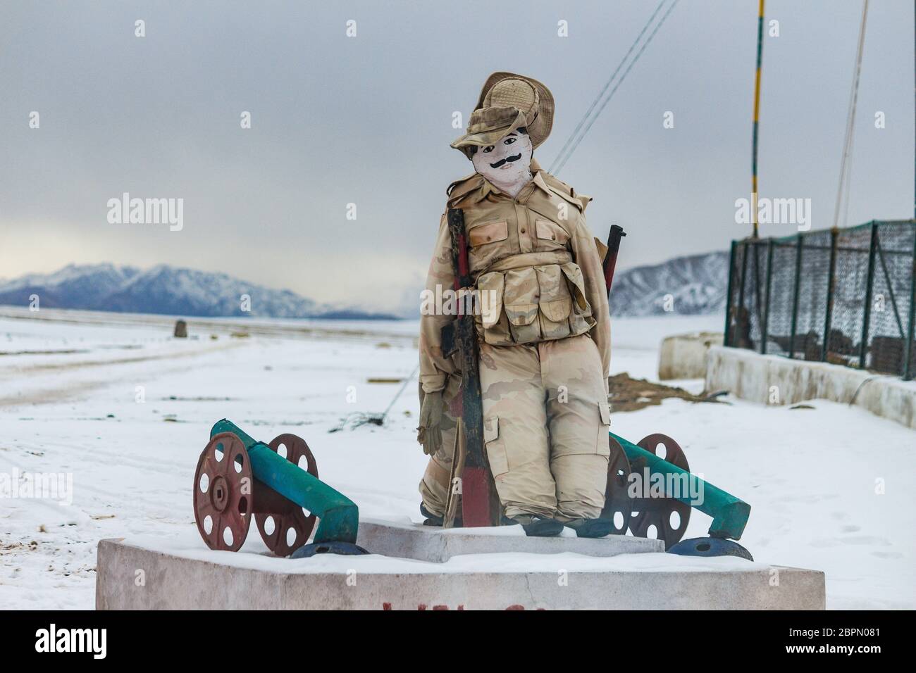 Army stuff doll in Ladakh, India - Demchok, also spelled Demjok, is a ...