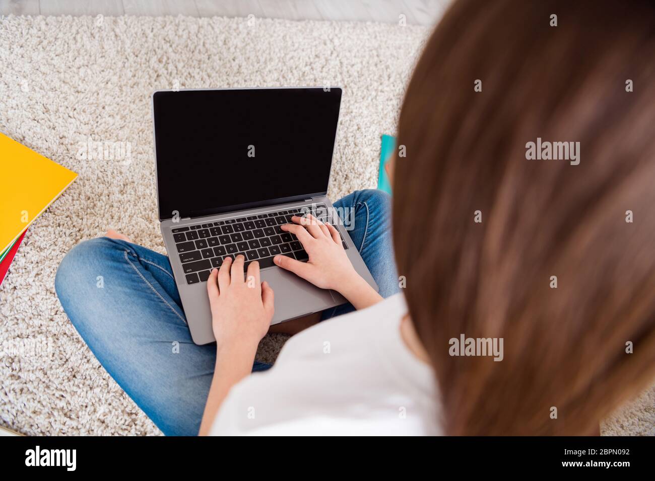 Child computer back view school hi-res stock photography and images - Alamy