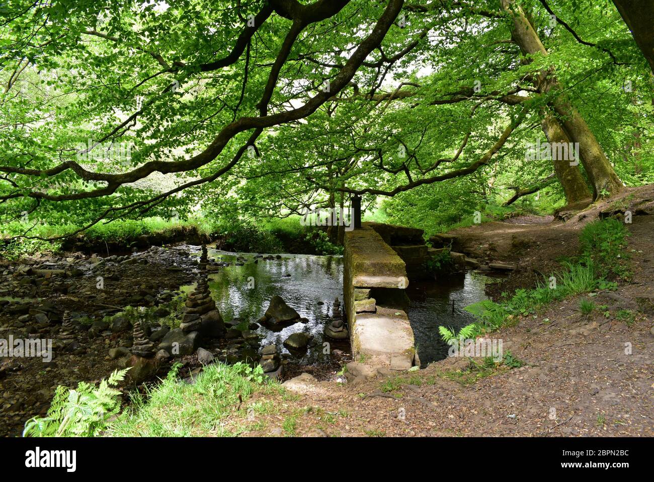 Old mill remains at Lumb Clough Stock Photo - Alamy
