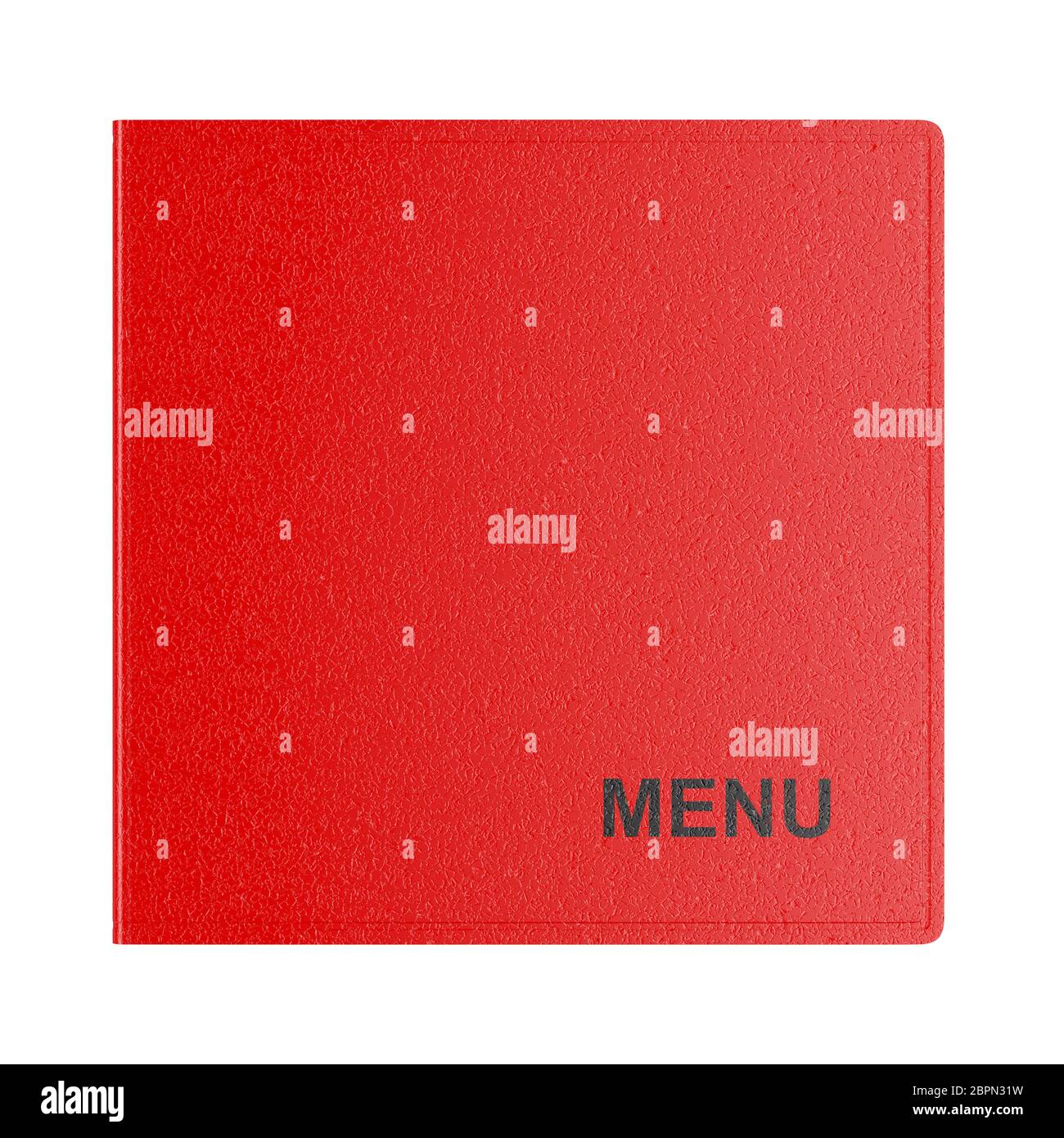 Red menu book isolated on white background Stock Photo - Alamy