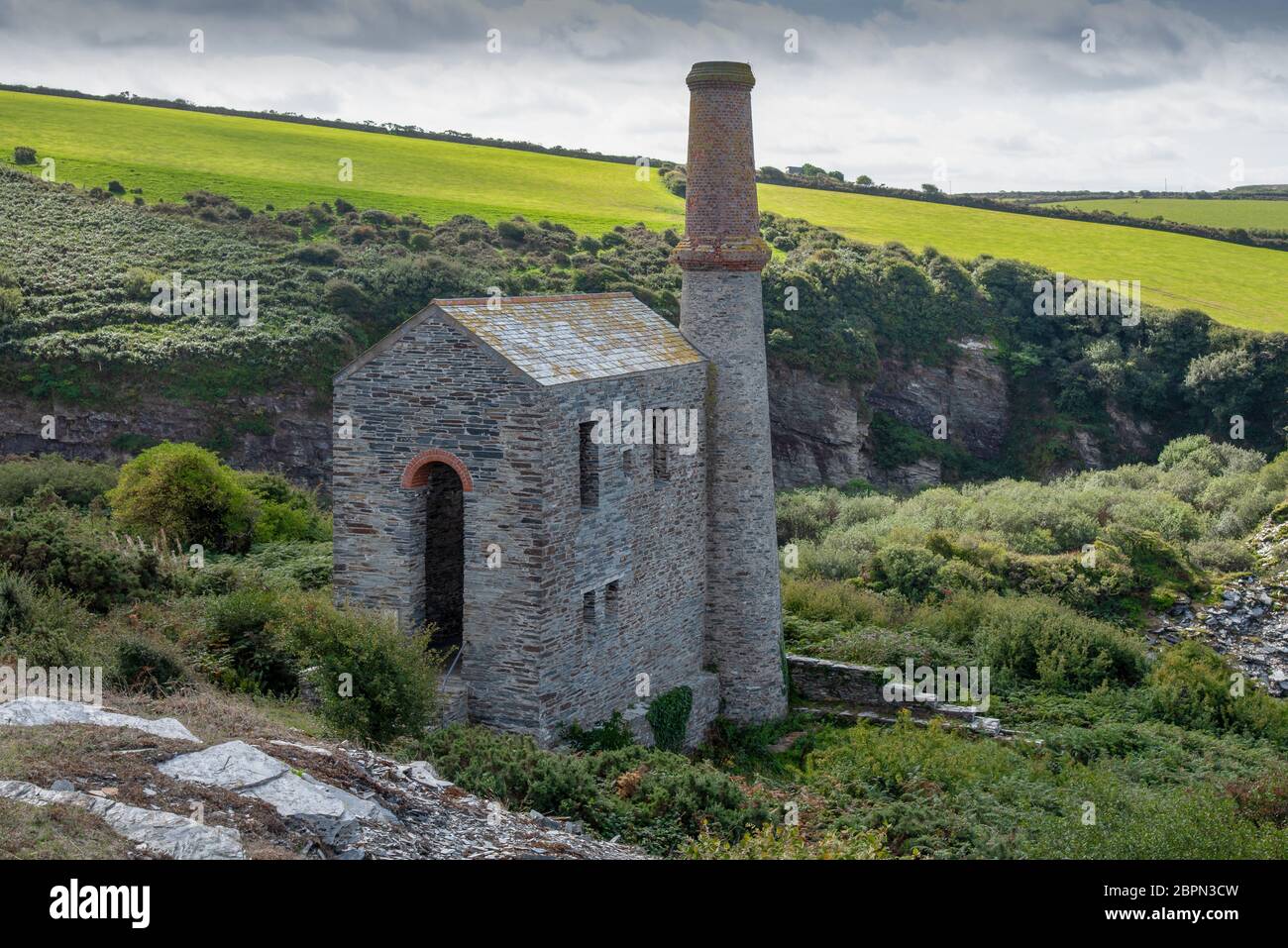 Remains of an engine house of the abandoned Prince of Wales Quarry in ...