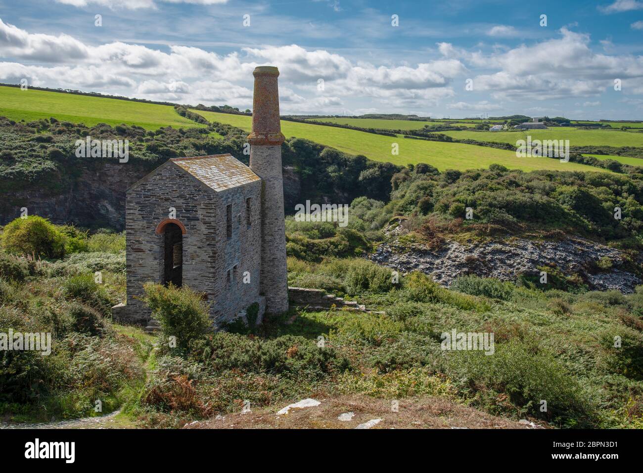 Remains of an engine house of the abandoned Prince of Wales Quarry in ...
