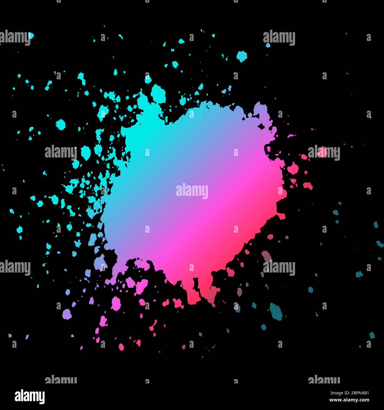 Neon explosion paint splatter artistic template design. Colorful ink ...