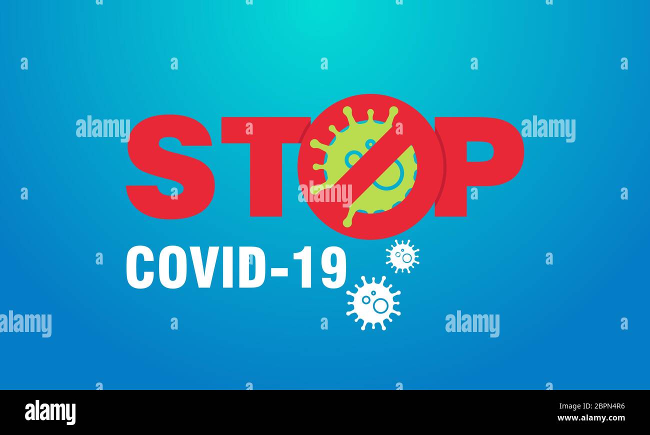 Stop Covid-19 Sign & Symbol, vector Illustration concept coronavirus ...