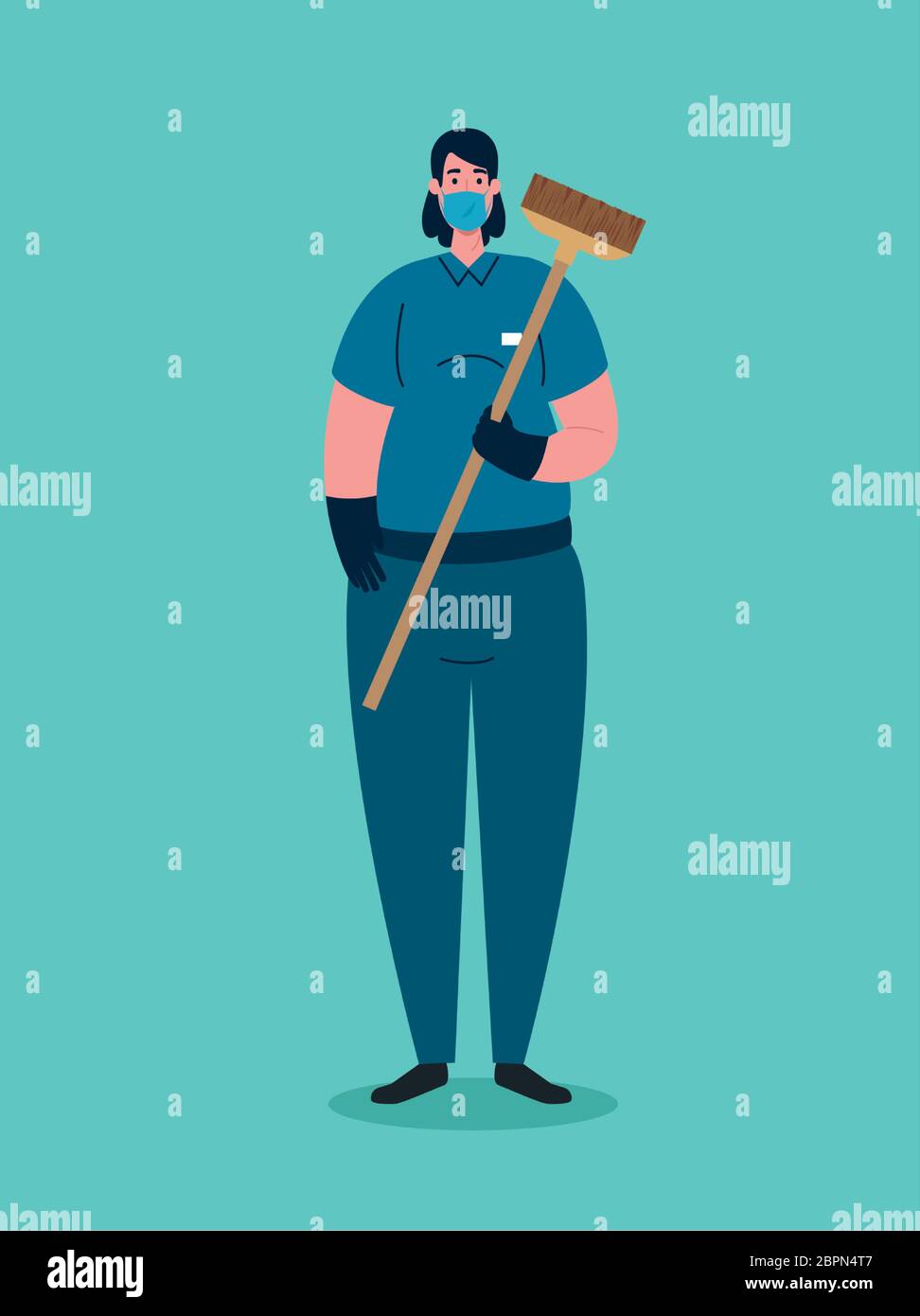 Cleaning service woman using Stock Vector Images - Alamy