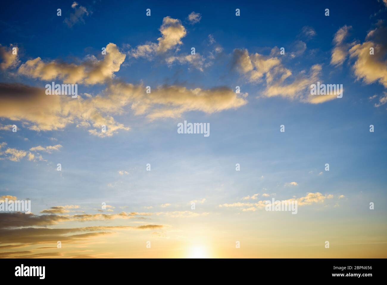 Beautiful nature landscape of the colorful sky during the sunrise at ...