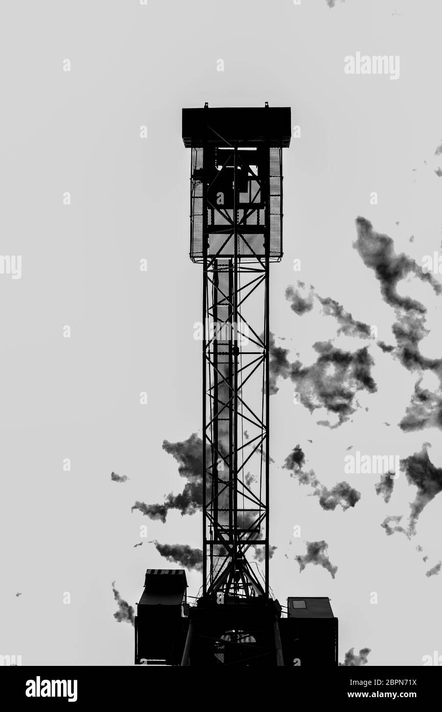 Large metal construction crane Black and White Stock Photos & Images ...