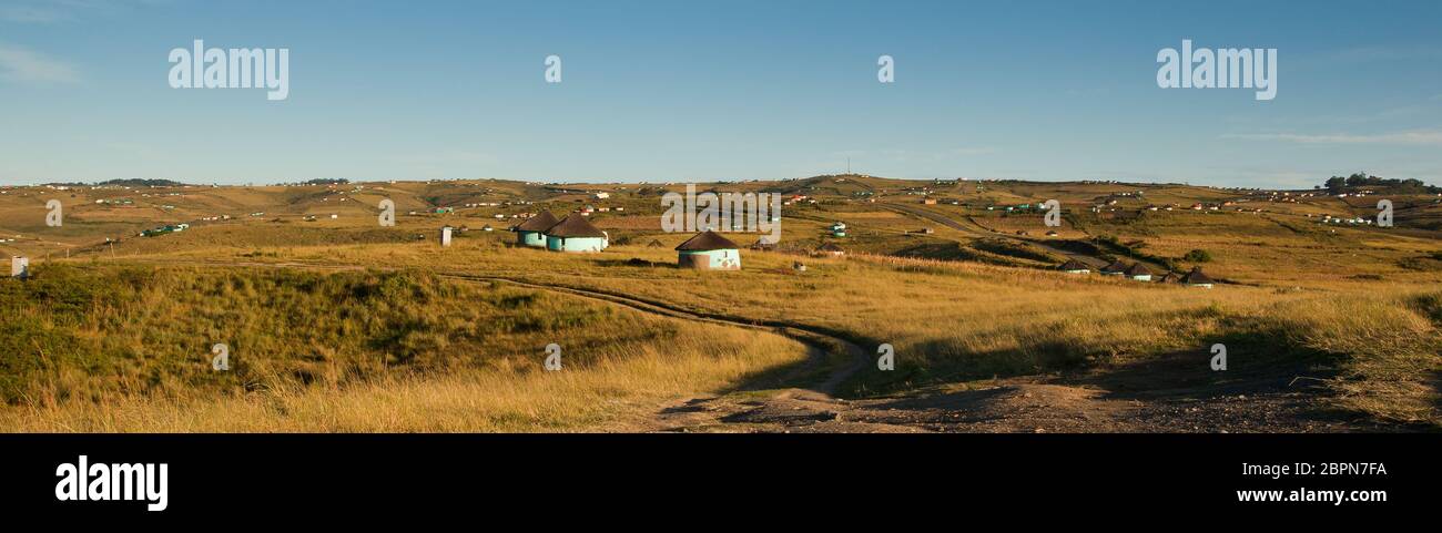 rural african landscape with huts and settlements, transkei, eastern ...