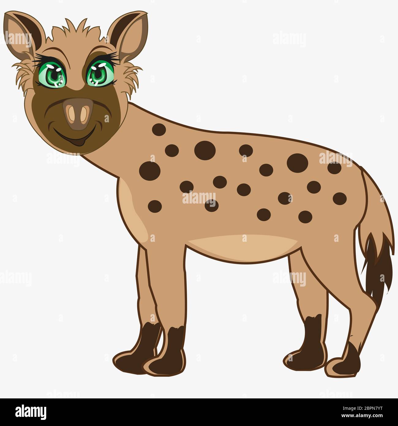 Vector illustration of the cartoon ravenous animal hyena Stock Photo ...