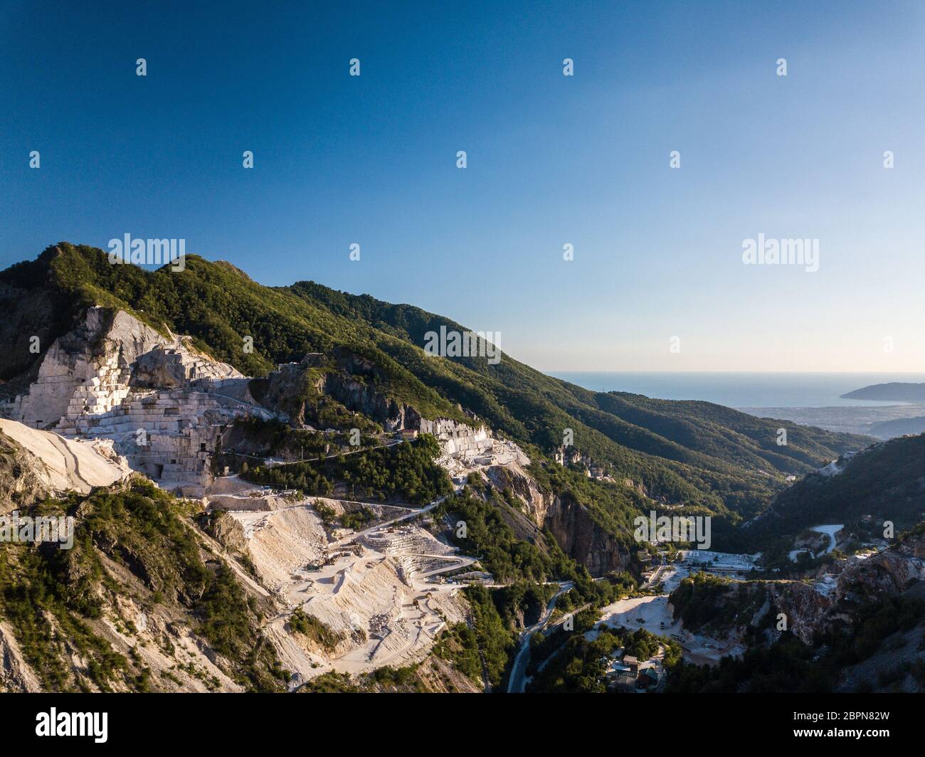 Colonnata village and Carrara mountains. Massa-Carrara Tuscany Italy ...