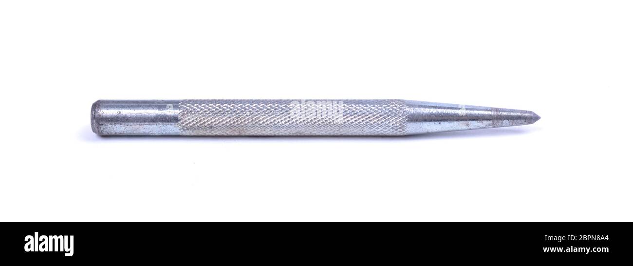 Tool used for making holes in a wall - Isolated Stock Photo - Alamy