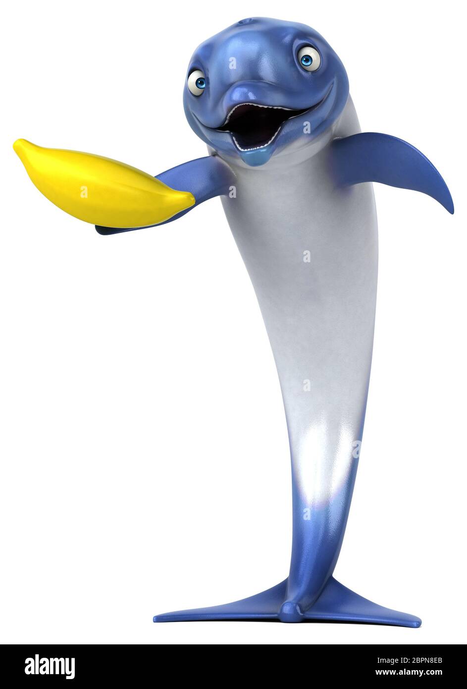 Fun dolphin - 3D Illustration Stock Photo - Alamy