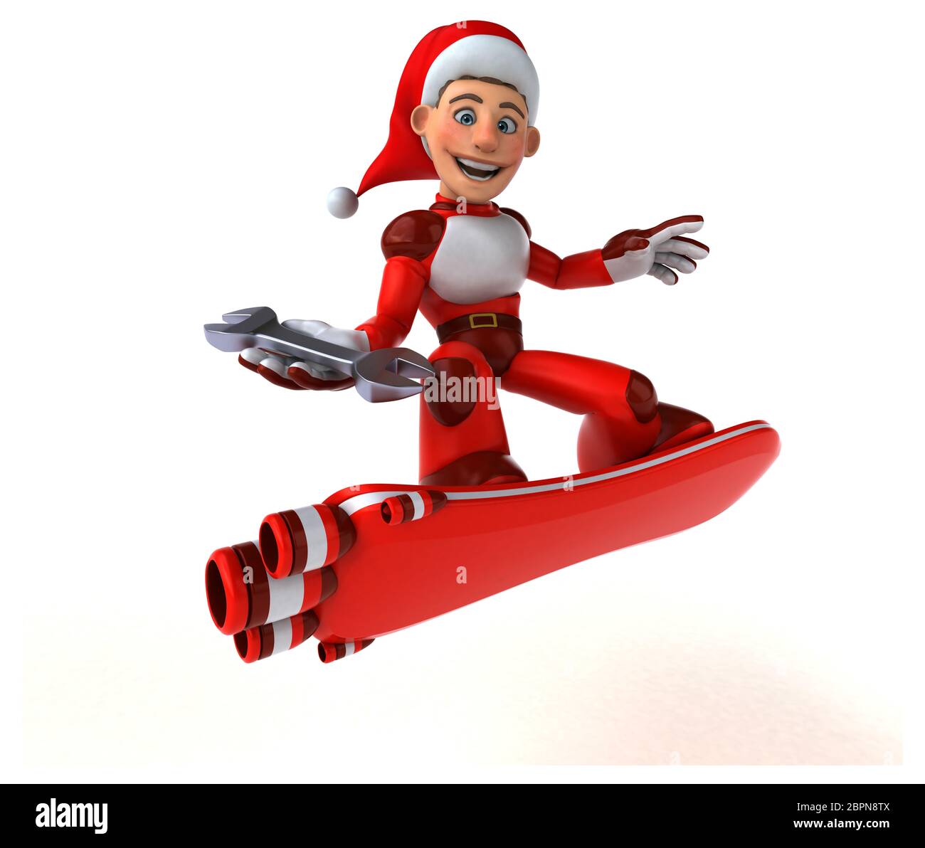 Fun Super Santa Claus - 3D Illustration Stock Photo - Alamy