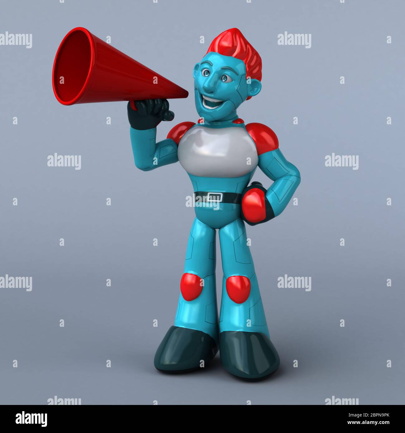Red robot - 3D Illustration Stock Photo - Alamy