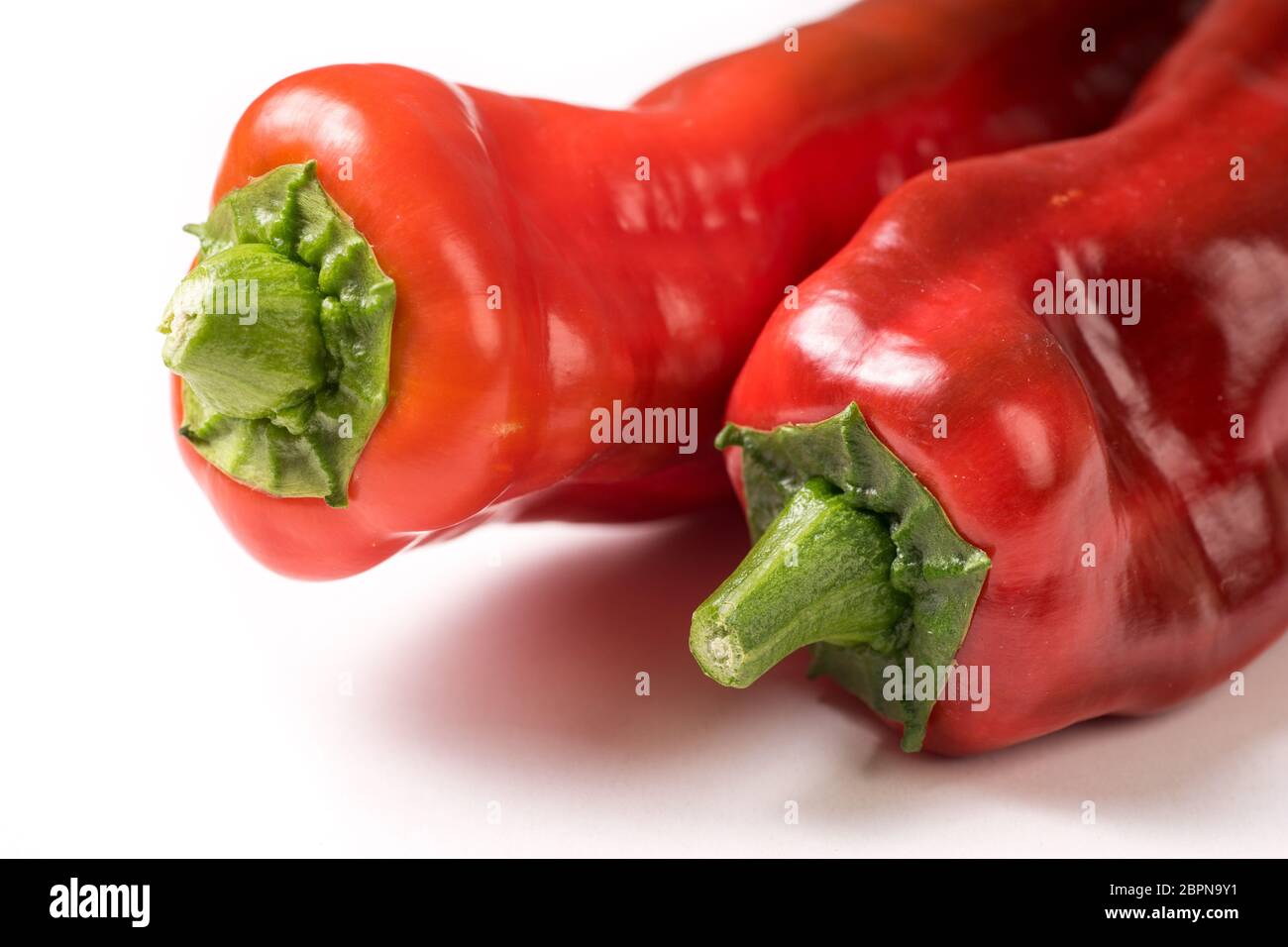 Red organic snack pepper, bellpepper isolated on white background Stock ...