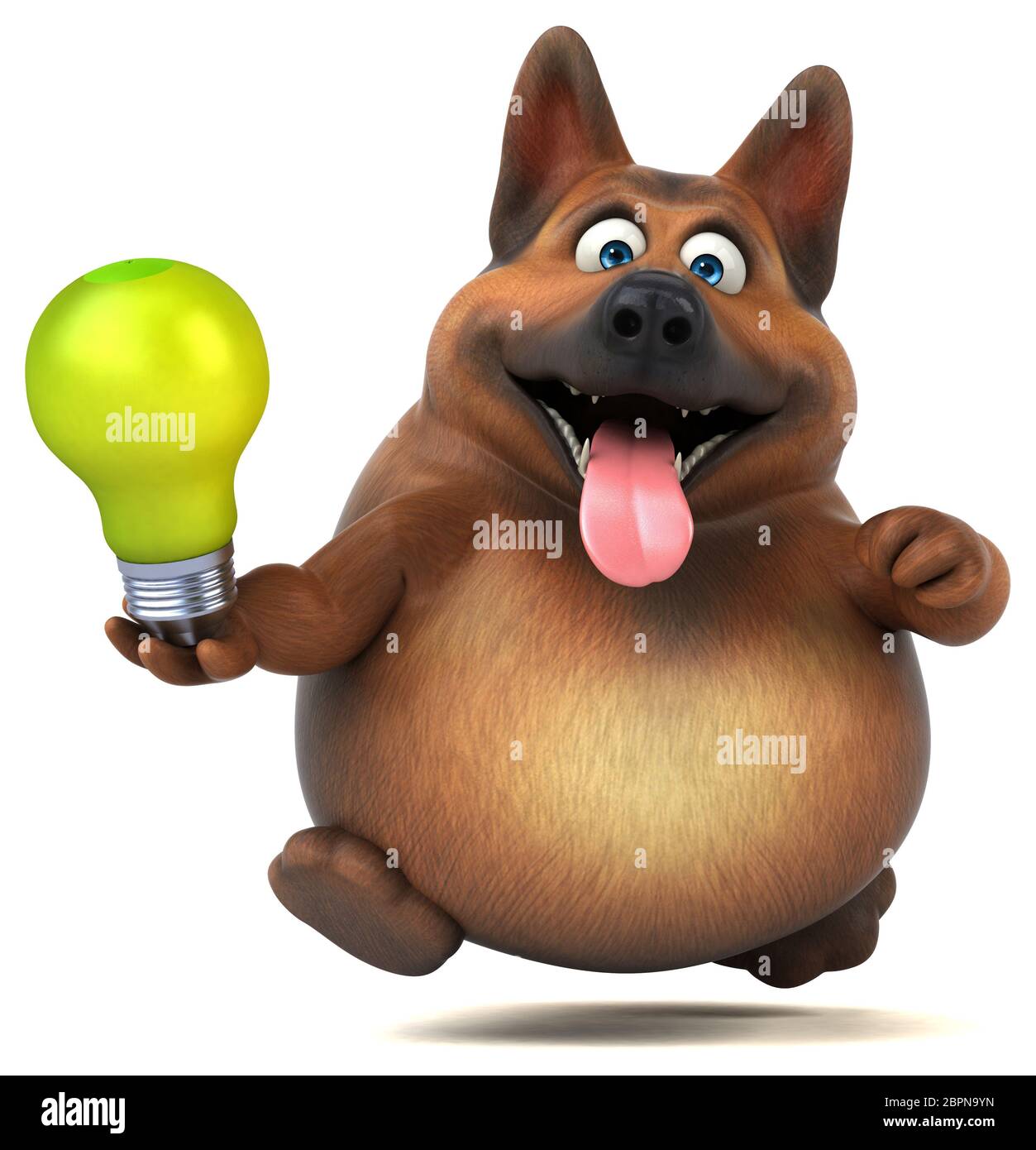 Fun german shepherd dog - 3D Illustration Stock Photo - Alamy