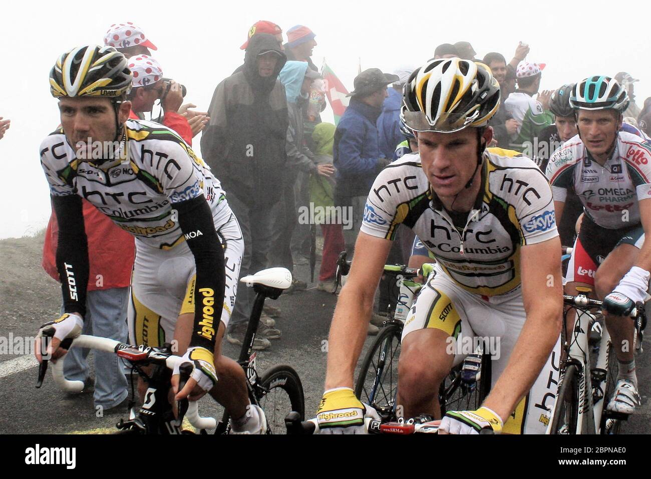 Maxime Monfort , Michael Rogers of HTC-Columbia during the Tour de ...