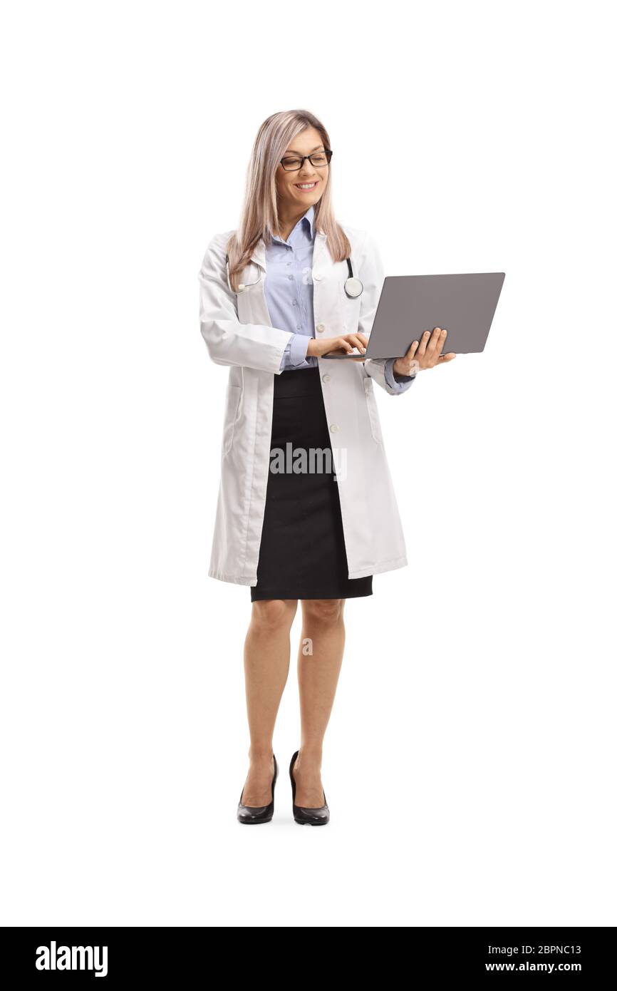 Young smart female doctor computer hi-res stock photography and images ...